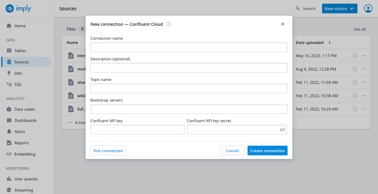 Create a connection | Imply